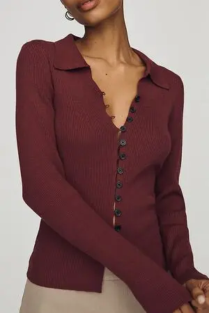 RAISONNEL Collared Long-sleeve Sweater