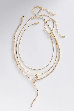 Anthropologie Layered Necklaces Set Clear