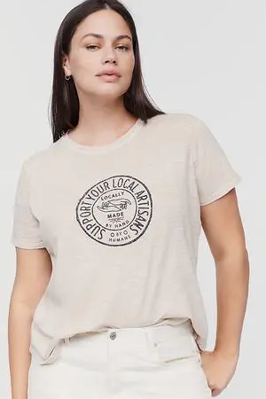 PILCRO Cotton Real Fun Wow Graphic Tee - Neutral Pattern