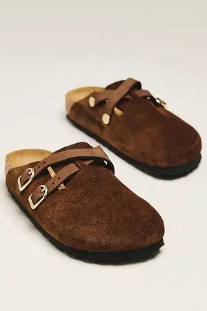 BIRKENSTOCK Blair Suede Clogs - Carafe