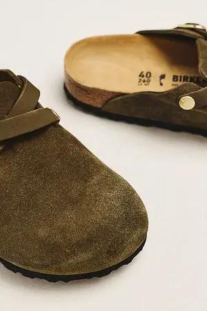 BIRKENSTOCK Blair Suede Clogs - Thyme