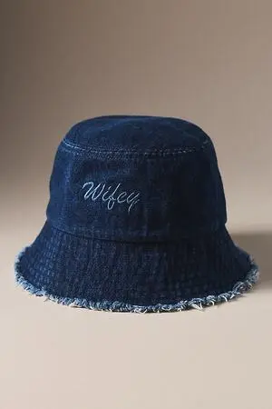 KENZ KUSTOMZ 100% Cotton Denim Wifey Bucket Hat - Dark Denim