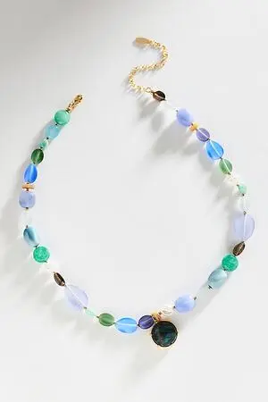 Anthropologie By Anthropologie Delicate Beaded Necklace Blue