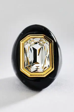 Anthropologie Bezel Cocktail Rg - Black
