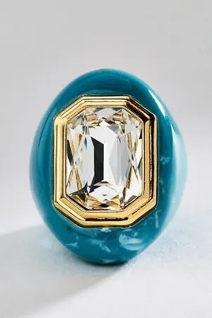 Anthropologie Bezel Cocktail Rg - Blue