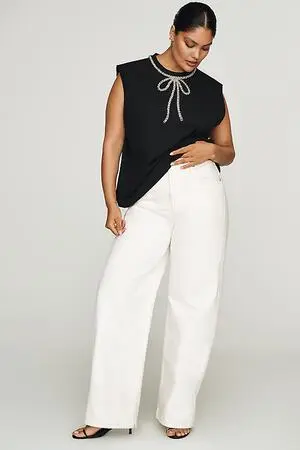 English Factory Pearl Bow Top