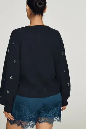 English Factory Embroidered Cardigan Sweater