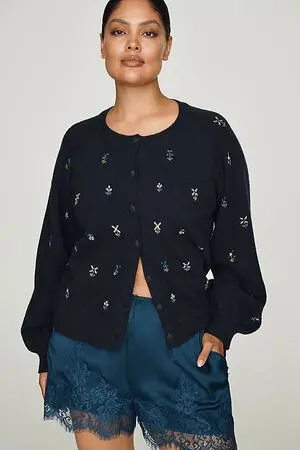 English Factory Embroidered Cardigan Sweater
