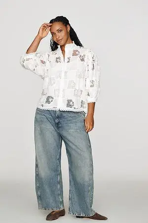 English Factory Cutwork Buttondown Shirt