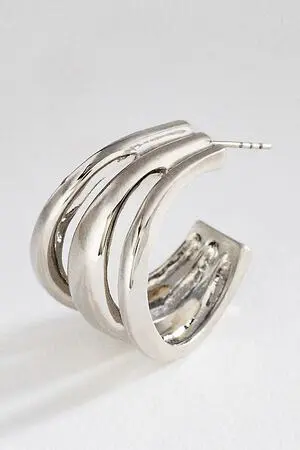 Anthropologie Triple Hoop Earrgs - Silver