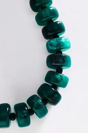 Anthropologie Bowie Necklace, Small Beads - Green