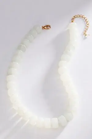 Anthropologie Bowie Necklace, Small Beads White