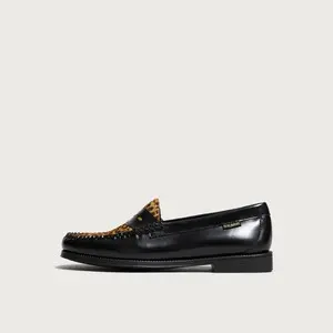 G.H. BASS & CO. Easy Weejun Penny Exotic Loafers - Black Leather/hide