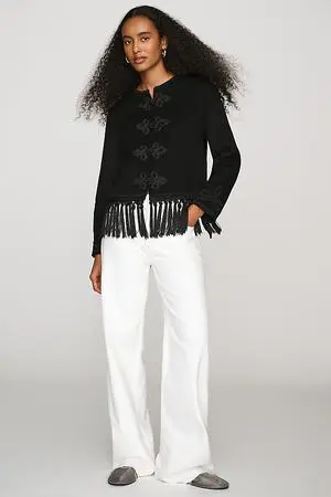 Rixo Embroidered Fringe Jacket