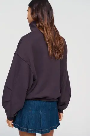 AGOLDE Jenng 100% Cotton Mock-neck Sweater - Chocolate