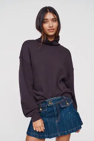 AGOLDE Jenng 100% Cotton Mock-neck Sweater - Chocolate