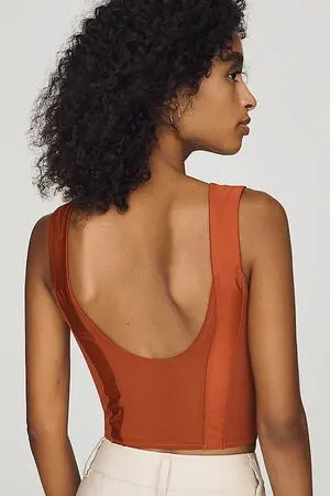 LYREBIRD Satin Corset Top - Cinnamon