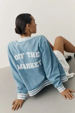 THE WILD COLLECTIVE Denim Bomber Jacket - Light Denim