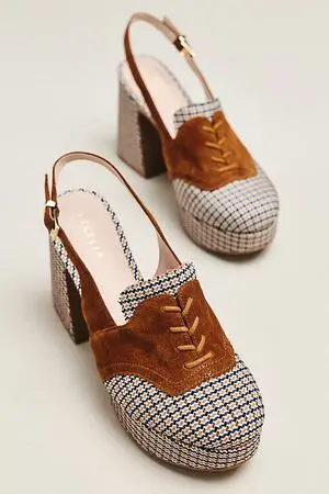 CECILIA NEW YORK Peace Slingback Platform Heels