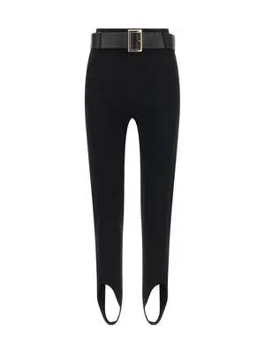 SELF-PORTRAIT Stretch Jersey Leggings With Belt