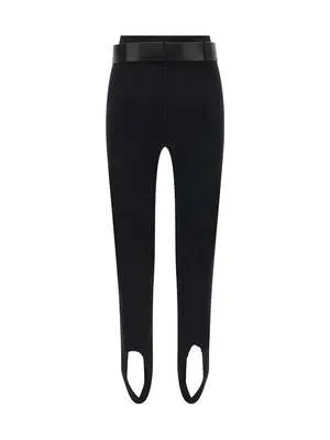 SELF-PORTRAIT Stretch Jersey Leggings With Belt
