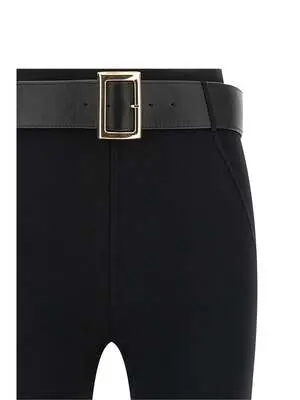 SELF-PORTRAIT Stretch Jersey Leggings With Belt