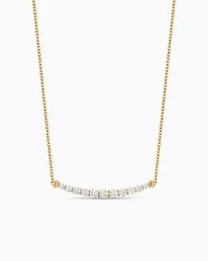 David Yurman Petite Pavé Tapered Bar Necklace - Diamond