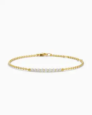 David Yurman Petite Pavé Tapered Bar Chain Bracelet In 18k Yellow Gold With Diamonds - Diamond