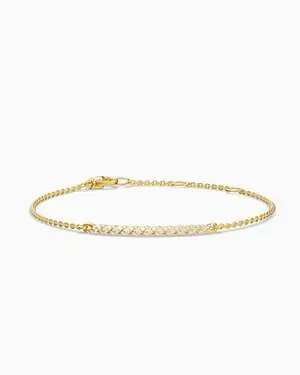 David Yurman Sculpted Cable Bar Chain Bracelet In 18k Yellow Gold With Diamonds - Diamond