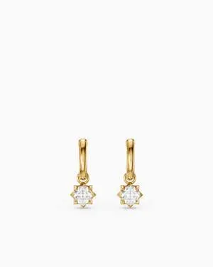 David Yurman Petite Pavé Drop Earrings In 18k Yellow Gold With Diamonds - Diamond