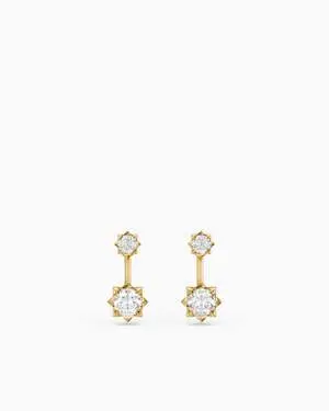 David Yurman Petite Pavé Drop Earrings In 18k Yellow Gold With Diamonds