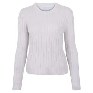 PAUL JAMES KNITWEAR Cotton Taylor Cable Crew Neck Jumper - White