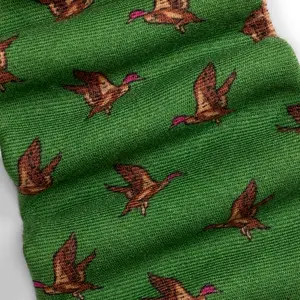Ralph Lauren Duck-print Wool Challis Neck Tie - Green