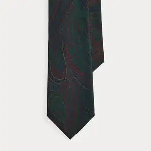Ralph Lauren Graduate Paisley Wool Challis Tie - Green Multi