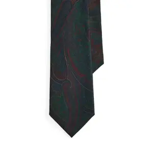 Ralph Lauren Graduate Paisley Wool Challis Neck Tie