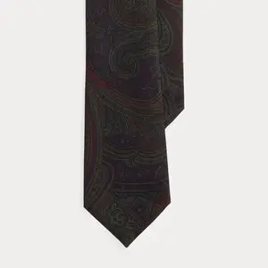 Ralph Lauren Graduate Paisley Wool Challis Tie - Purple Multi