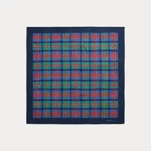 Ralph Lauren Plaid-print Wool Bandanna - Blue/green Multi