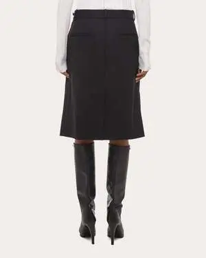 Helmut Lang Wool Gabardine Wardrobe Belted Skirt