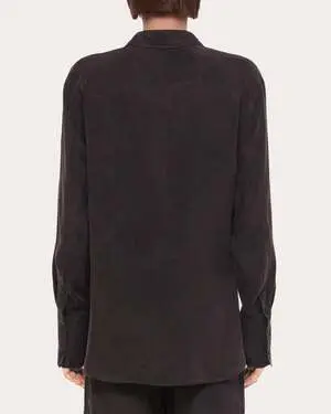 Helmut Lang Fluid Microsuede Drape Shirt