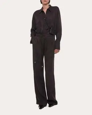 Helmut Lang Fluid Microsuede Drape Shirt