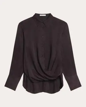 Helmut Lang Fluid Microsuede Drape Shirt
