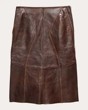 Helmut Lang Leather Saddle Midi Skirt