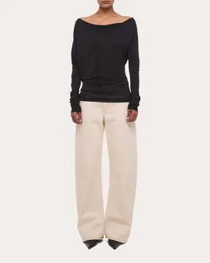 Helmut Lang Jersey Long-sleeve Cowl Neck Top