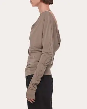 Helmut Lang Jersey Long-sleeve Cowl Neck Top