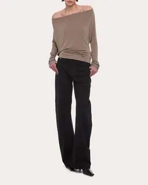 Helmut Lang Jersey Long-sleeve Cowl Neck Top
