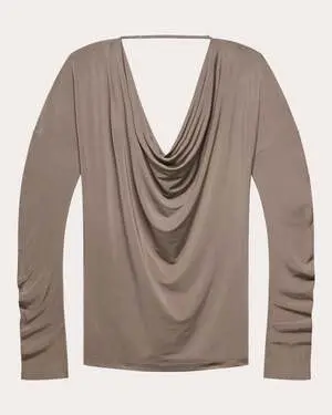 Helmut Lang Jersey Long-sleeve Cowl Neck Top