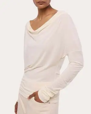 Helmut Lang Jersey Long-sleeve Cowl Neck Top