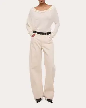 Helmut Lang Jersey Long-sleeve Cowl Neck Top