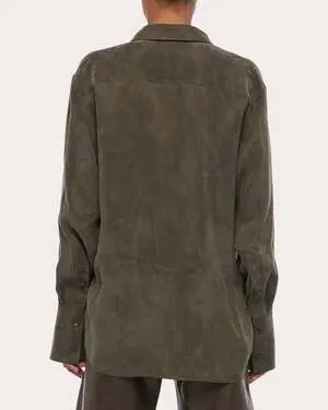 Helmut Lang Fluid Microsuede Drape Shirt