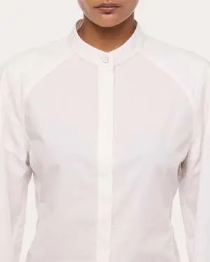 Helmut Lang Cotton Poplin Cropped Saddle Shirt